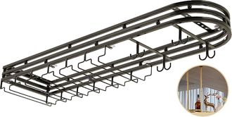 Generic Flaschenhalter: h&auml;ngendes Weinregal aus Metall, schwimmendes Flaschenregal aus Eisen, Weinglashalter, Aufbewahrungsablagen, Weinglashalter, h&auml;ngender 