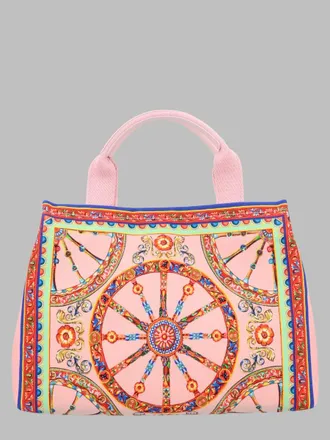 Dolce & Gabbana Girls Tote Bag Multicolour Canvas Cotton Handbags Hand