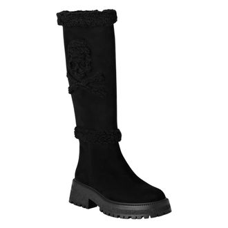 Philipp Plein Mid Flat Boots Skull & Bones - - Shoes - Damen - Schwarzk - 36 EU