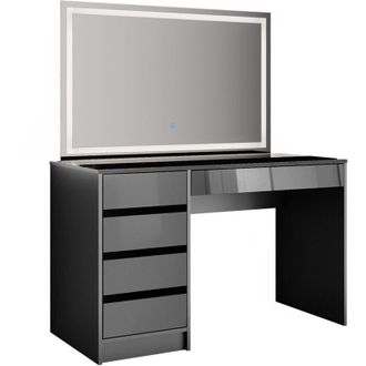 Vicco Schminktisch Sherry, Anthrazit, 120 cm mit LED-Spiegel