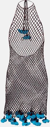 Alaia Ala&iuml;a Robe en coton &agrave; appliqu&eacute;s floraux