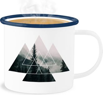 Shirtracer Emaille Becher Blechbecher - Tassen - Wandern Geschenk Wanderer Geschenke Bergsteigen Geschenke Bergliebhaber Geschenk Outdoor I Wanderlust I Berge I 