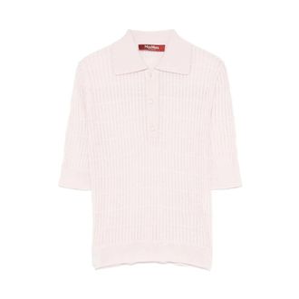 Max Mara Gerippter Polo-Pullover - - Tops - Damen - Rosa - XS