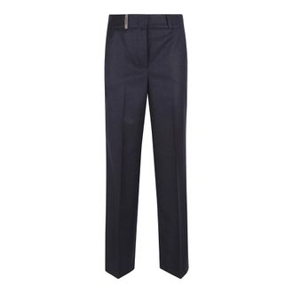 PESERICO Lurex Wollflanellhose - - Trousers - Damen - Schwarzk - L