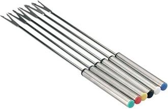 Lacor R71710-Set 6 Spieße/Gabeln für Fondue Edelstahl-Mehrfarbig, Metall