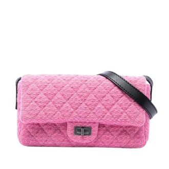 Chanel Pre-owned Vintage Quilted Tweed Crossbody Bag - - Pre-owned - Damen - Rosa - ONE SIZE