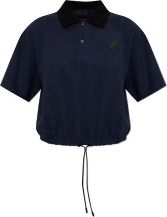 Moncler Femme, Tops, Bleu, Taille: 38 FR Polo avec &Eacute;cusson Logo