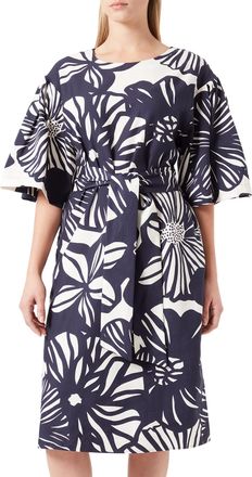 Seidensticker Damen Regular Fit Blusenkleid Kurzarm Kleid, Dunkelblau (Navy), 46