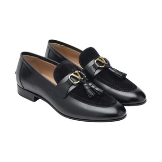 Valentino VLogo Signature Loafer aus Leder und Wildleder - - Shoes - Herren - Schwarzk - 40 EU