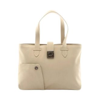 Ferragamo Pre-owned Gancini Canvas Tote Bag - - Pre-owned - Damen - Beige - ONE SIZE