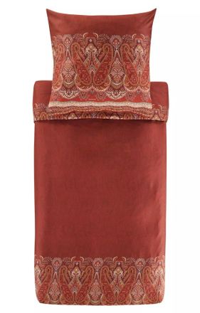 Bassetti Satin-Bettw&auml;sche-Garnitur SABBIONETA Farbe Bordeaux R2 Gr&ouml;&szlig;e 200x200+2x80x80