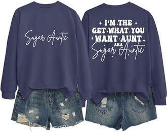 Generic Sweat-shirt pour femme sans capuche - Imprim&eacute; graphique britannique - Haut surdimensionn&eacute; - Col rond - Manches longues - Automne - Hiver - D&eacute;contract&eacute;