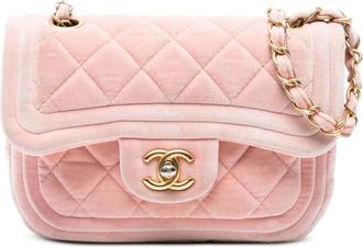 Chanel Hobo Bags - Mini Quilted Velvet Double Frame Flap - Gr. unisize - in Gold - für Damen