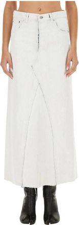 Maison Margiela Femme, Jupes, Blanc, Taille: 36 FR Jupe Midi en Denim