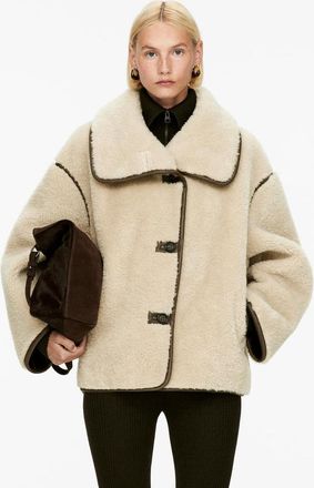 Arket Kurze Teddyjacke -Beige