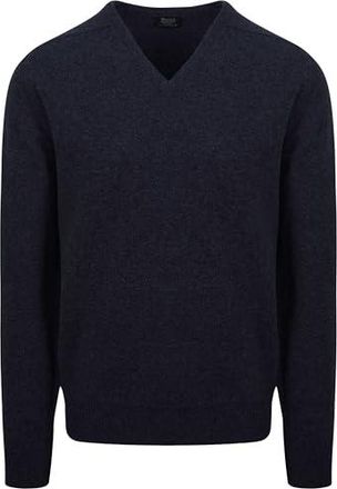 William Lockie Pull Lambswool V Midnight Navy - Taille M - Homme - V&ecirc;tements - Regular Fit - 7092 HF V-Neck DF 3 Midnight Mix, Donker Blue, Bleu