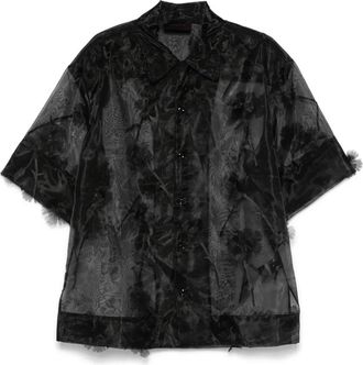 Simone Rocha chemise à effet de transparence - Noir