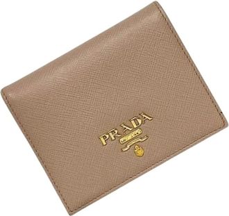 Prada Portefeuille Saffiano Pre-owned (bi-pli) - Femme - Pre-owned - Beige - Taille: ONE Size