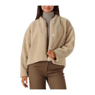 Ruby Tuesday Weiche Baumwoll Shearling Jacke - - Jackets - Damen - Beige - L