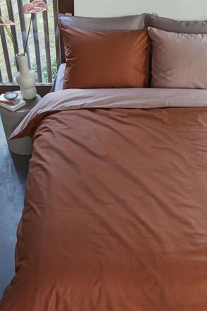 vtwonen Match bettw&auml;sche-Set 2 TLG. - 155x220 - Terrakotta - Baumwolle - mit Rei&szlig;verschluss