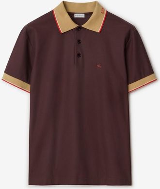 Burberry Polo en coton avec col &agrave; logo