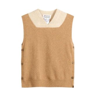 Maison Margiela Gilet in maglia Fuse - - Knitwear - Damen - Beige - XS