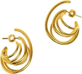 Panconesi Femme, Accessoires, Jaune, Taille: ONE Size Orbit Earrings Small