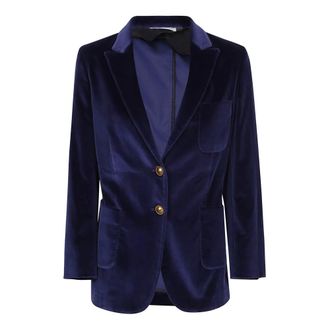 Saulina Milano Blaue Baumwollmischung Jacke Hergestellt in Italien - - Jackets - Damen - Blau - M