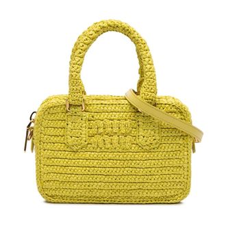 Miu Miu Sac cabas Pre-owned effet raphia - Femme - Pre-owned - Jaune - Taille: ONE Size