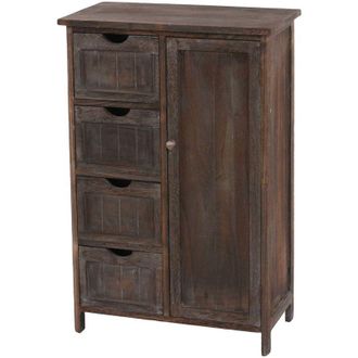 Hhg Kommode HHG 044, Schrank Schubladenkommode, Shabby-Look Vintage 82x55x30cm braun