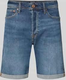 Jack & Jones Regular Fit Jeansshorts mit Umschlag Modell RICK
