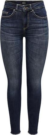 Only Onlbluh Jean Skinny pour Femme Taille Moyenne Coupe Skinny, Bleu fonc&eacute; Denim, S / 32L