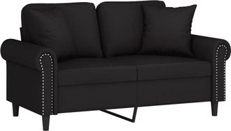 vidaXL 2-Sitzer-Sofa mit Zierkissen Schwarz 120 cm Samt Vidaxl