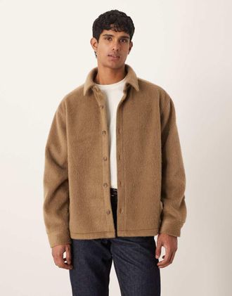 Asos Angerautes Oversize-Hemd in Braun-Brown