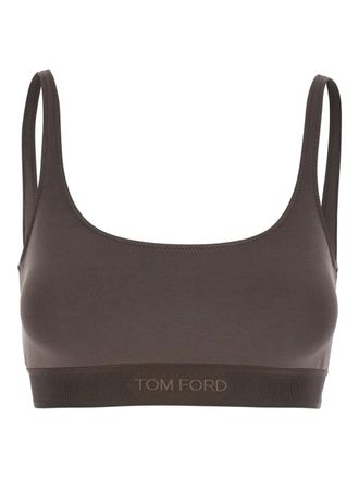 Tom Ford brassière à logo en jacquard - Marron