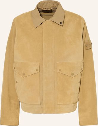 Stone Island Lederjacke Ghost beige
