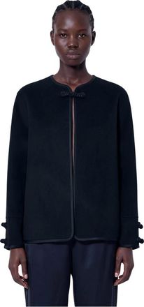 R&oacute;he Veste Pankou en Laine Double Face - Femme - Vestes - Noir - Taille: 34 FR