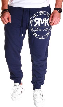 rmk Herren Hose Jogginghose Trainingshose Sporthose Fitnesshose Sweatpants Uni Einfarbig H.08 (XS, Navy)