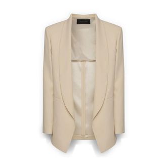 Elena Miro Strukturierte Cr&ecirc;pe-Jacke - - Jackets - Damen - Wei&szlig; - M