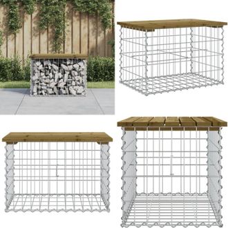 vidaXL Vidaxl - Banc de jardin design gabion 63x44x42 cm bois de pin impr&eacute;gn&eacute; - Banc De Jardin - Mobilier De Jardin - Banc Ext&eacute;rieur - Meuble De Jardin