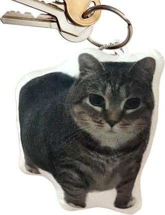 Generico Porte-cl&eacute;s En Forme De Chat - Coton PP Porte-cl&eacute;s Floral En Forme De Chat | Porte-cl&eacute;s Dr&ocirc;le En Forme De Pivotant Pour Accessoires De Sac, Aucun son, 