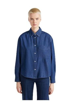 Benetton Camicia 5dhjdq07u Tricot, Bleu, Medium Femmes