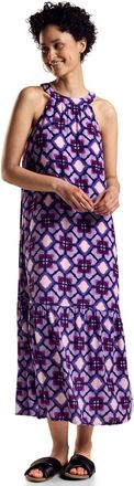 Street One Damen A144062 Maxikleid Mit Print, Bellflower Lilac, 46 EU