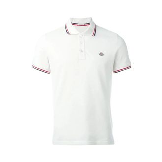 Moncler Homme, Tops, Blanc, Taille: XL Chemise polo