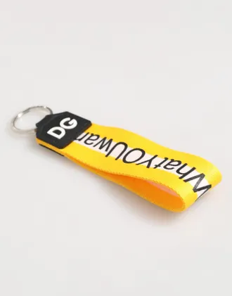 Dolce & Gabbana Logo-Printed Polyester Keychain - Yellow