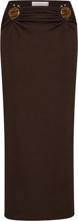 CHRISTOPHER ESBER jupe longue stone à fronces - Marron