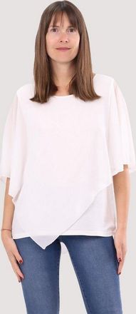 Malito more than fashion Chiffonbluse 10732 Schlupfbluse Blusenshirt asymmetrisch geschnitten Einheitsgröße