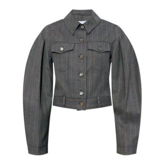 Ganni Grey Stripe Jacket - - Jackets - Damen - Grau - S