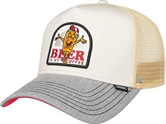Djinns Food Beer & Coffee Grey/Heather Grey HFT Trucker Cap - One-Size 55-60