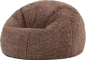 Icon Brand Kingston Sitzsack Kinder, Mokkabraun, Fleece Stoff, Sitzsack mit F&uuml;llung, Bequemer Kinder Sessel, Kuschelsessel, Lese Sessel, Schlafzimmer, Kinderzimm